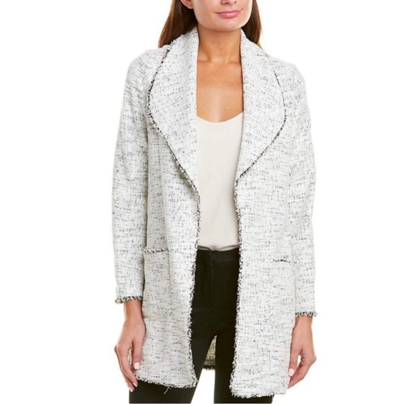 Max Studio | Jackets & Coats | Max Studio Womens White Open Tweed Drape ...